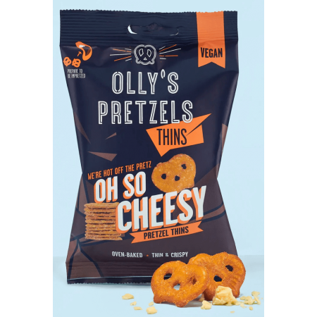 Ollys Pretzel Thins - Vegan So Cheesy- 10 x 35g