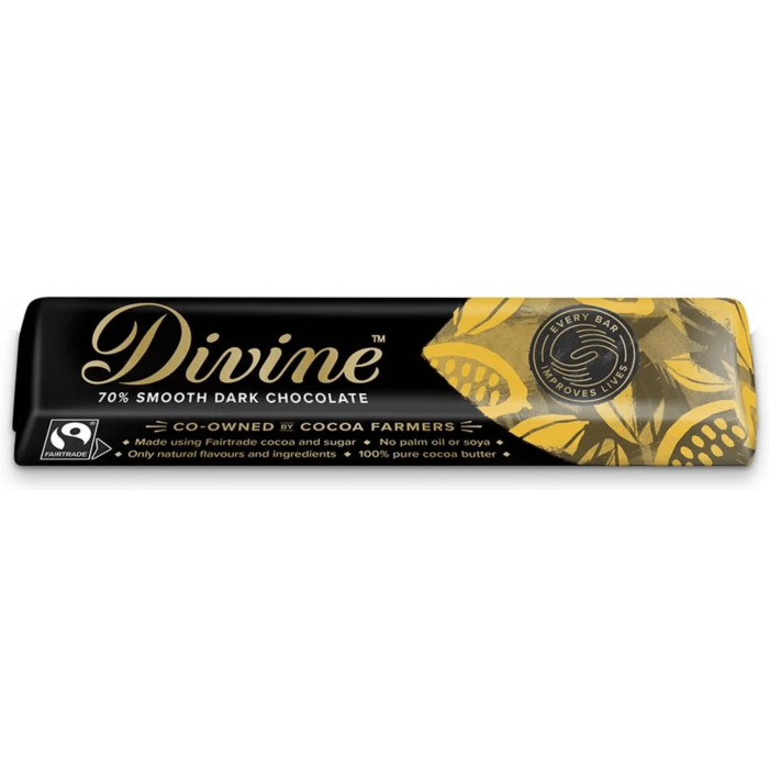 Divine Chocolate - 70% Dark Chocolate Bar 30 x 35g