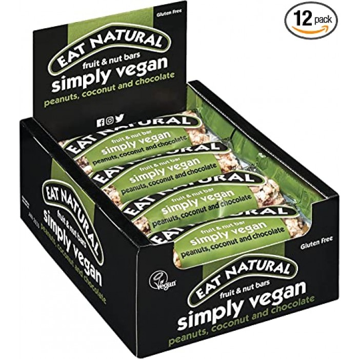 Eat Natural Vegan - Peanuts, Coconut & Chocolate 12 x 45g