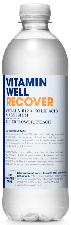 Vitamin Well Recover - Elderflower & Peach 12 x 500ml