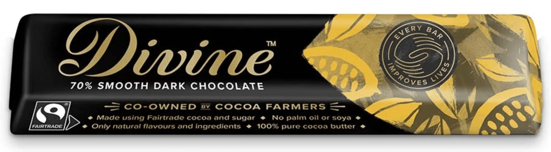 Divine Chocolate - 70% Dark Chocolate Bar 30 x 35g