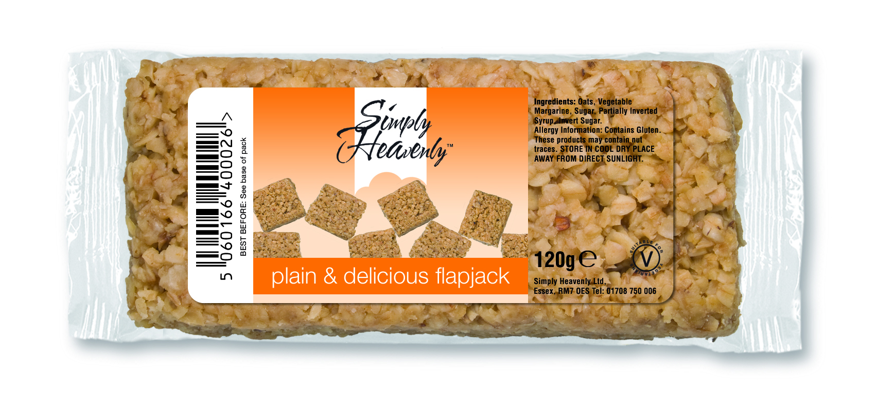 Simply Heavenly Flapjack Plain & Delicious 30 x 120g